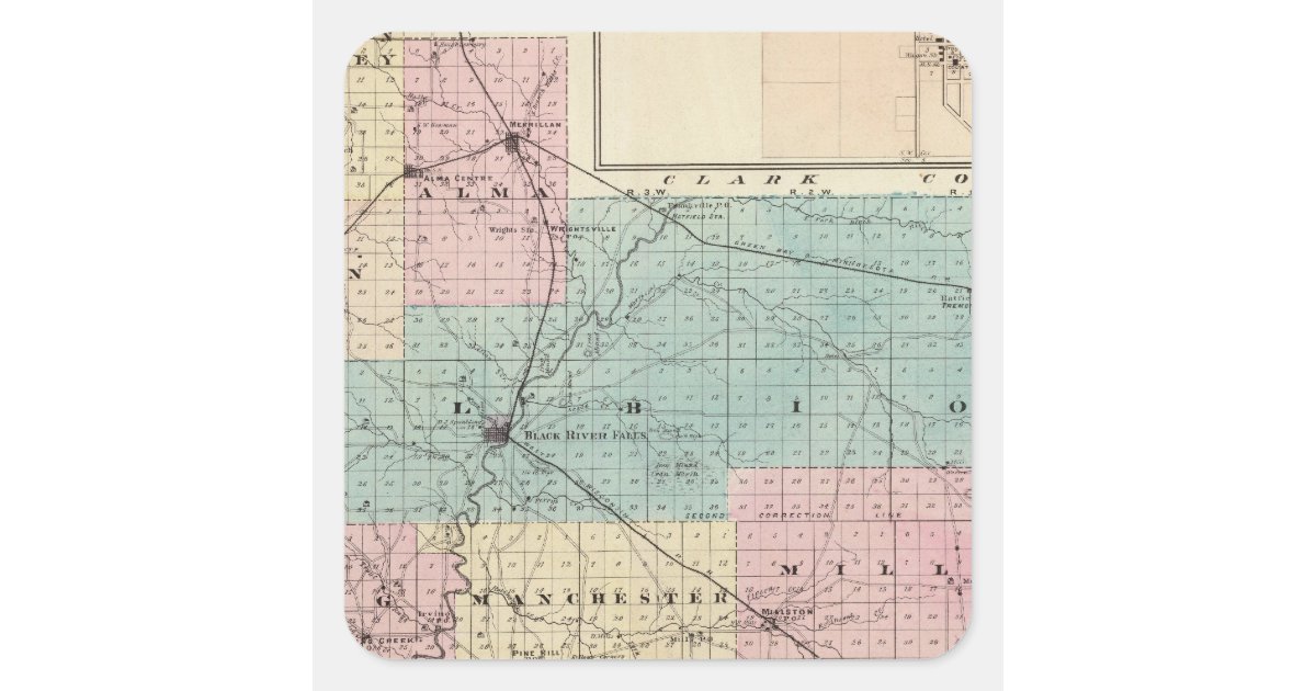 Map of Jackson County, Plat of Friendship Square Sticker | Zazzle