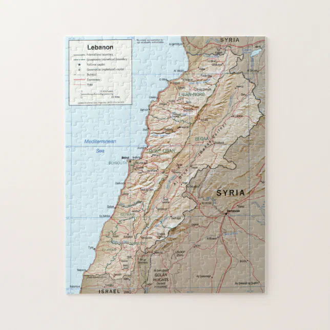 Map of Lebanon (2002) Jigsaw Puzzle | Zazzle