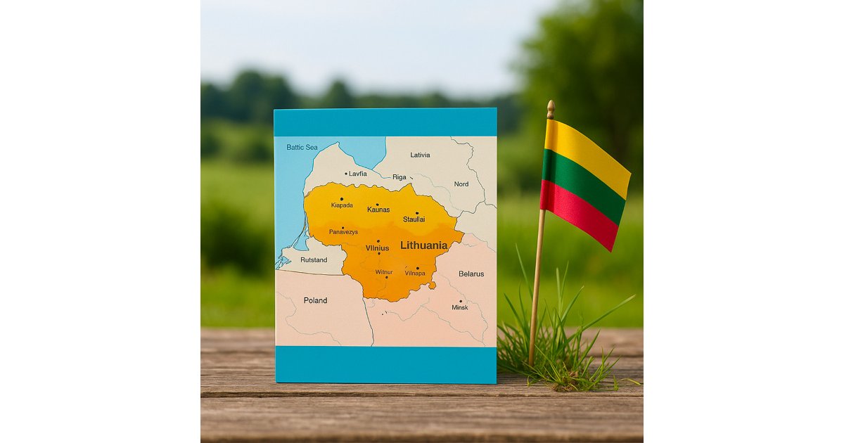 Map Of Lithuania Card | Zazzle