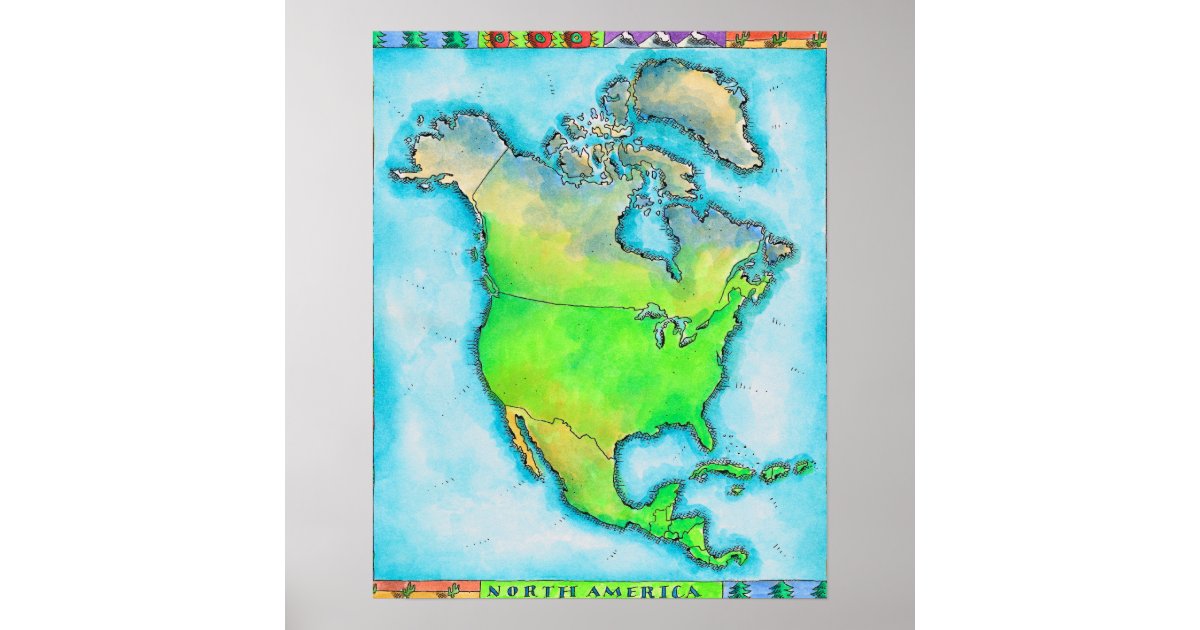 Map of North America Poster | Zazzle