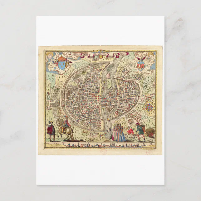 Map of Paris, 1576 Postcard | Zazzle