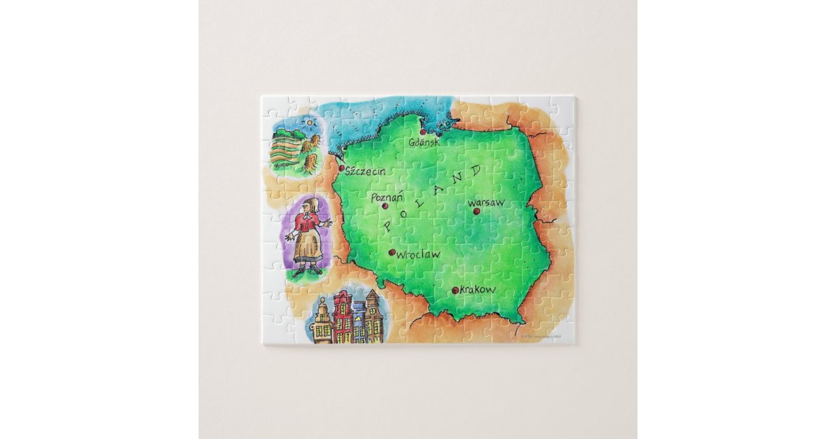 Map of Poland Jigsaw Puzzle | Zazzle