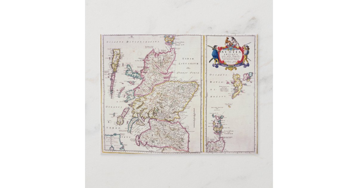 Map of Scotland, c.1700 Postcard | Zazzle