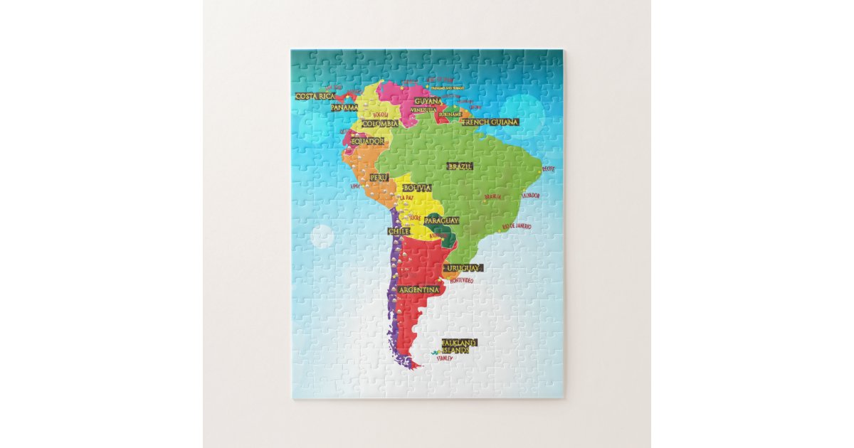 Map of South america Jigsaw Puzzle | Zazzle