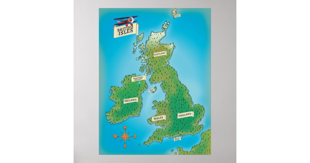 Map of the British Isles Poster | Zazzle