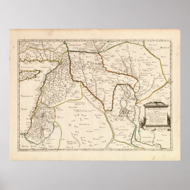 Map of the Middle East (1651) Poster | Zazzle