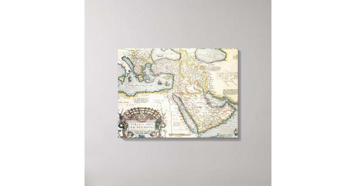 Map of the Middle East Canvas Print | Zazzle