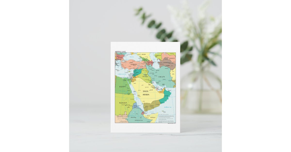 Map of the Middle-East Postcard | Zazzle