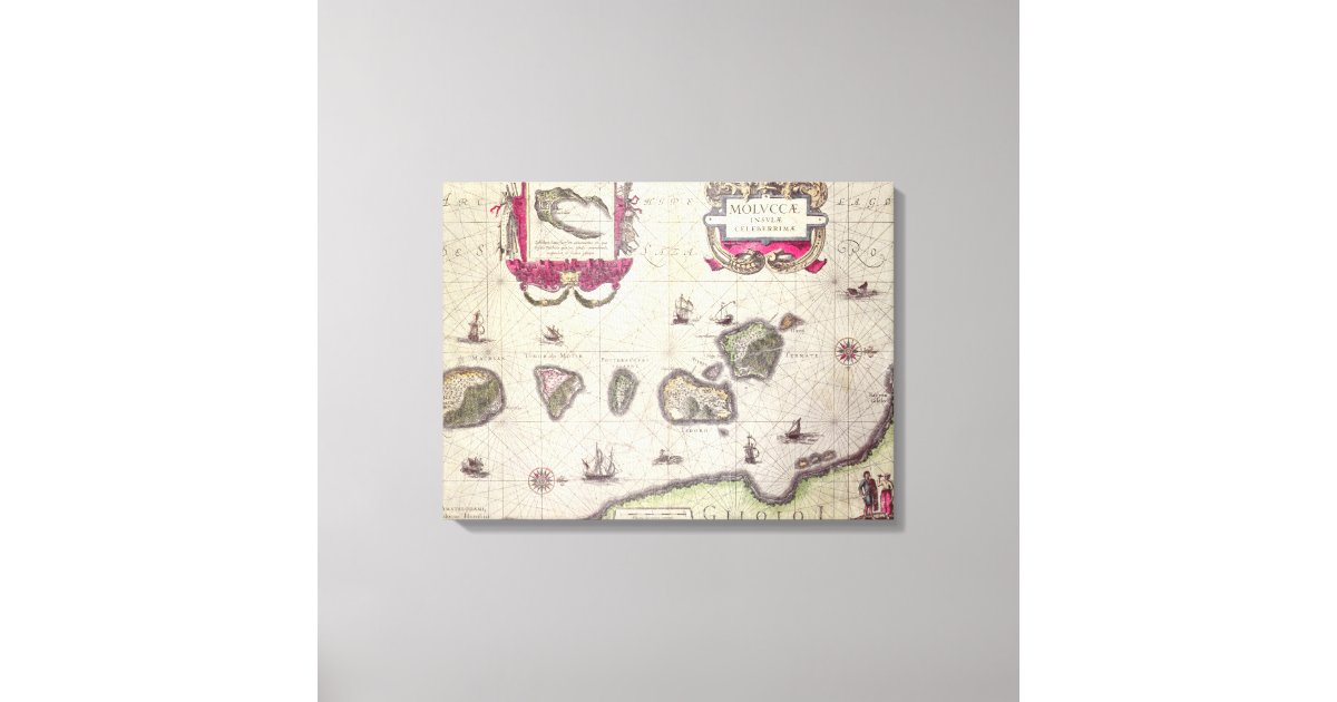 Map of The Moluccan Island, engraved Canvas Print | Zazzle