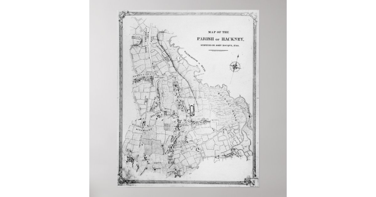Map of the Parish of Hackney Poster | Zazzle