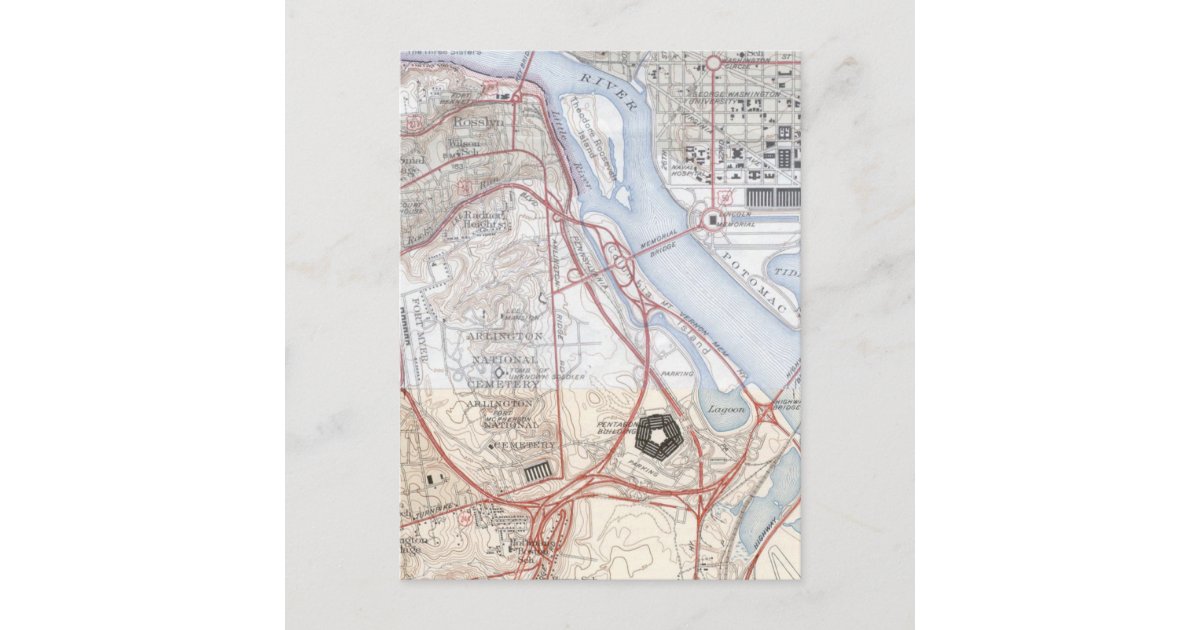 Map of the Pentagon Road System Postcard | Zazzle