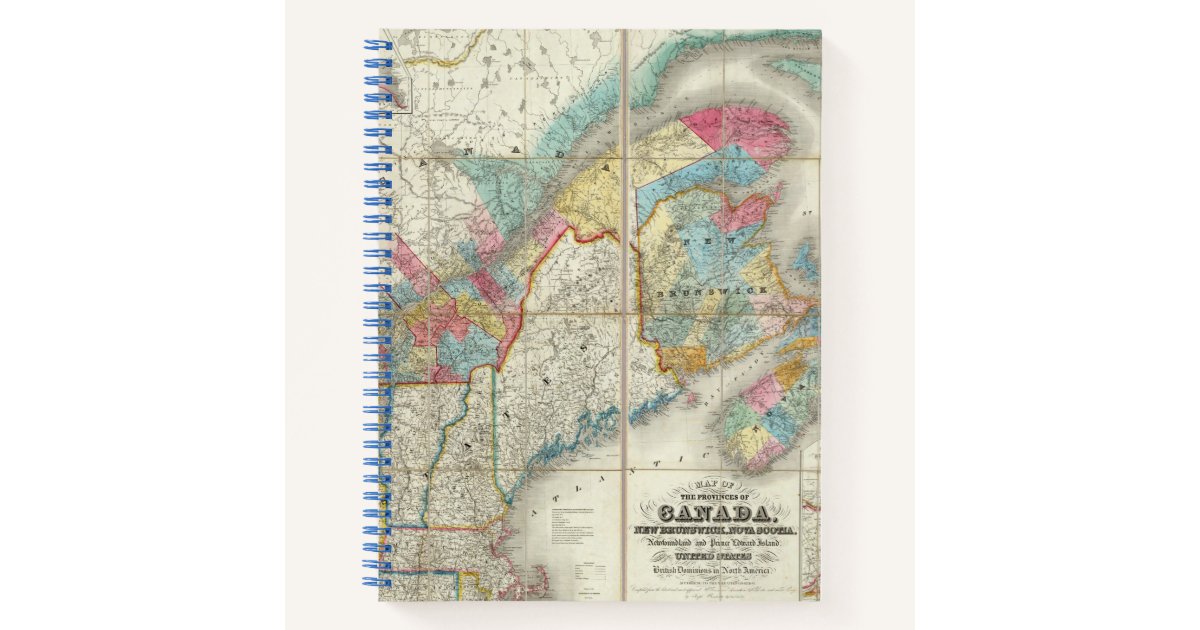 Map Of The Provinces Of Canada Notebook | Zazzle