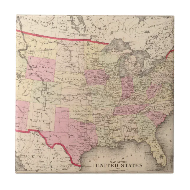 Map of the United States 5 Tile | Zazzle