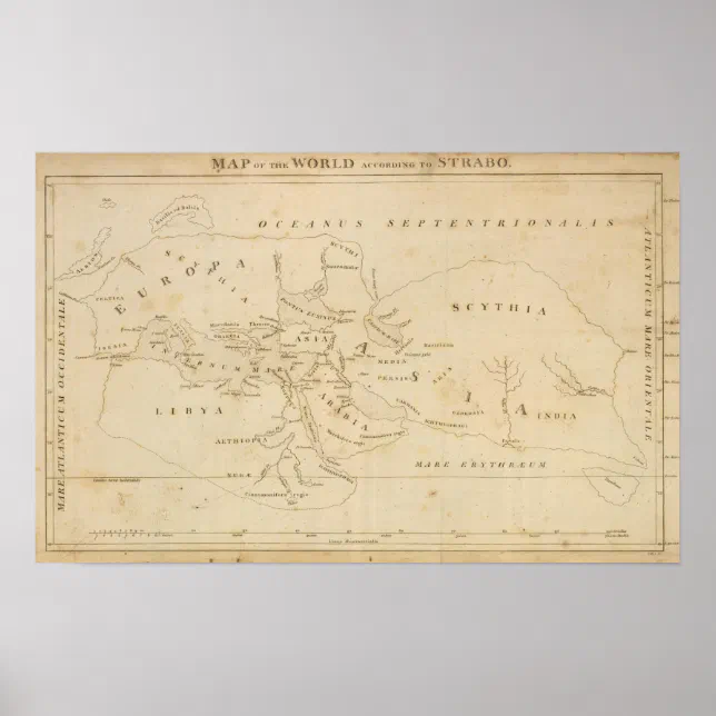 Map of the World According to Strabo Poster | Zazzle