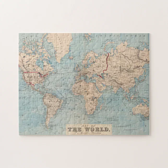 Map of the world on Mercator's projection Jigsaw Puzzle | Zazzle