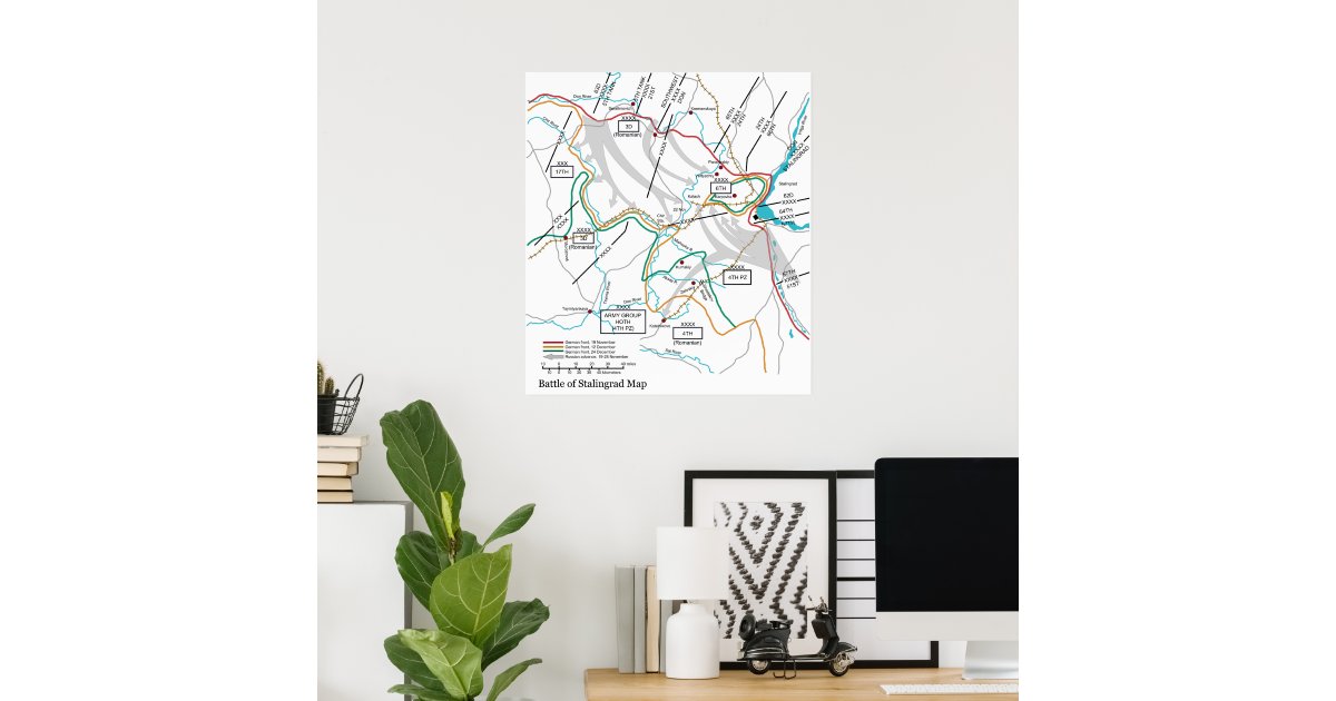 Map of the World War II Battle of Stalingrad Poster | Zazzle