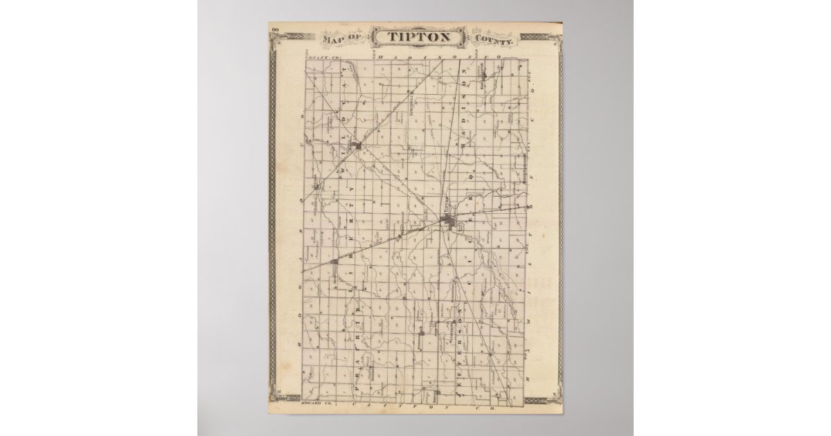 Map of Tipton County Poster | Zazzle