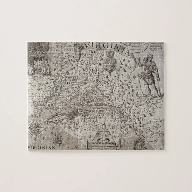 Map of Virginia, discovered and described by Capta Jigsaw Puzzle | Zazzle