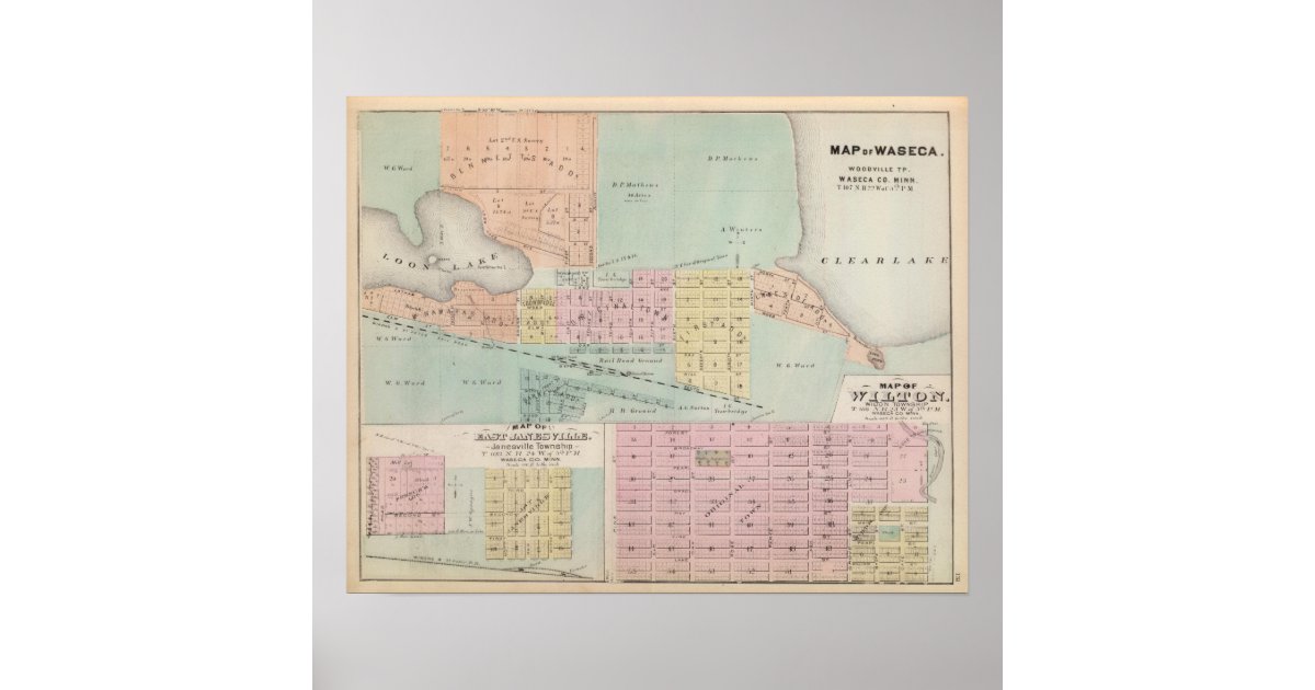 Map of Waseca, Minnesota Poster | Zazzle