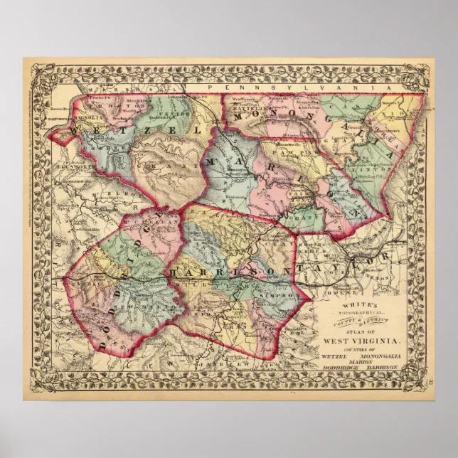 Map of Winfield, West Virginia Poster | Zazzle