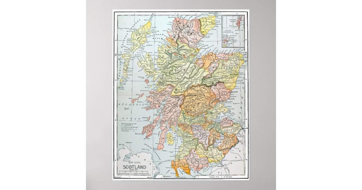 MAP: SCOTLAND POSTER | Zazzle