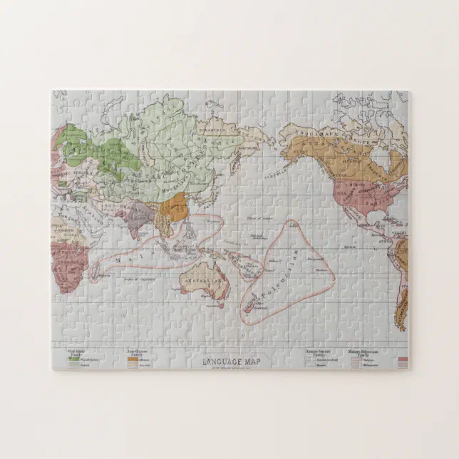 Map showing the Languages of the World Jigsaw Puzzle | Zazzle