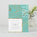 Marble Liquid Gold Agate Typography Wedding Invitation | Zazzle
