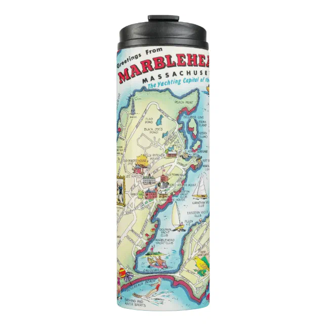 Marblehead Massachusetts Vintage Street Map Thermal Tumbler | Zazzle
