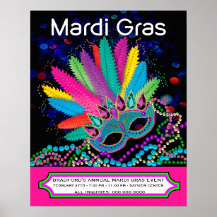 Mardi Gras Posters & Prints | Zazzle UK