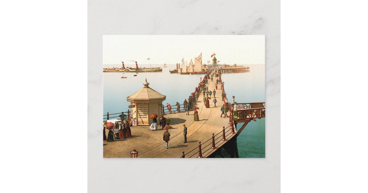 Margate Jetty Vintage British Seaside Postcard | Zazzle