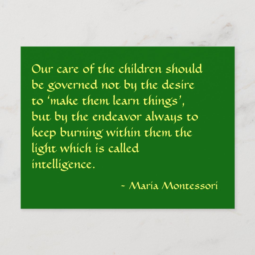 Maria Montessori Quote No. 1 Post Card | Zazzle