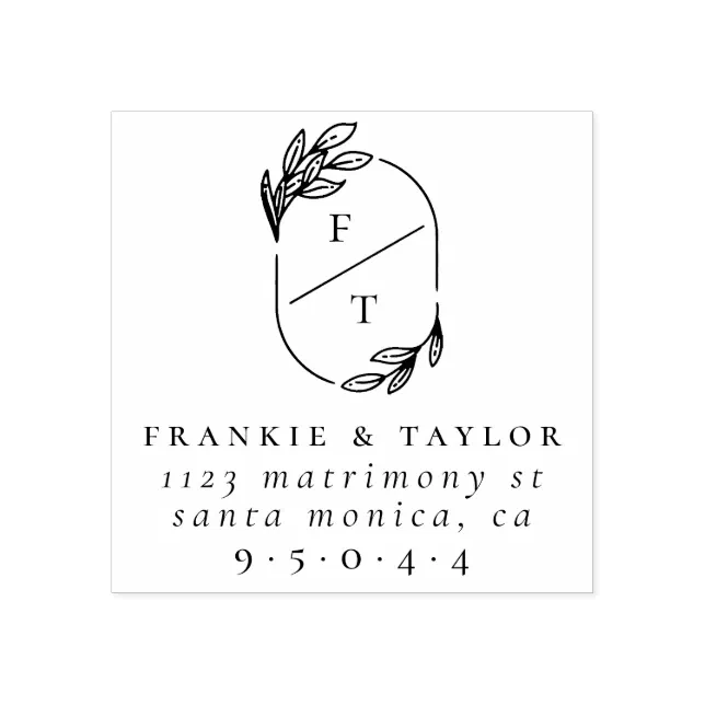 Married Couple Monogram | Wedding Return Address Rubber Stamp | Zazzle