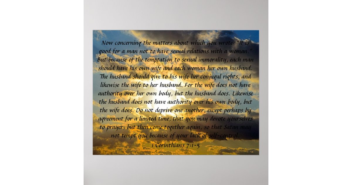 married life bible verse 1 Corinthians 7:1-5 Poster | Zazzle