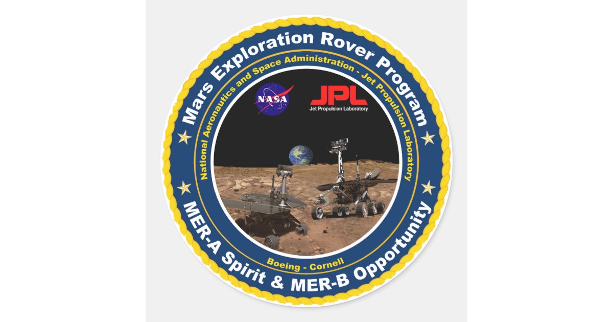 Mars Exploration Rovers: Spirit & Opportunity Classic Round Sticker ...