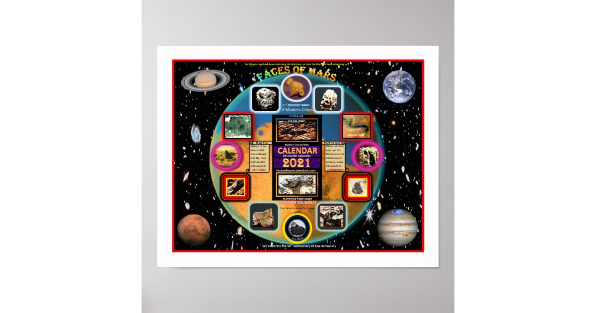 Mars Faces Poster | Zazzle
