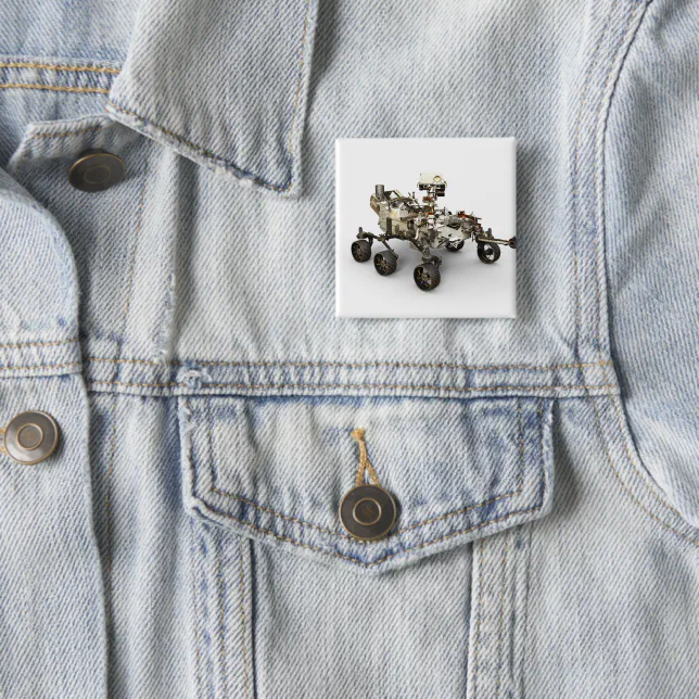Mars Perseverance Rover On White Background. 15 Cm Square Badge | Zazzle