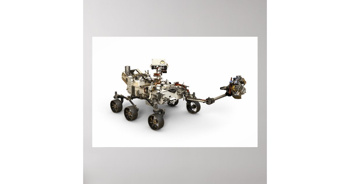 Mars Perseverance Rover On White Background. Poster | Zazzle