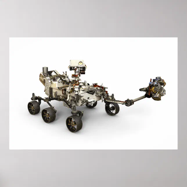 Mars Perseverance Rover On White Background. Poster | Zazzle