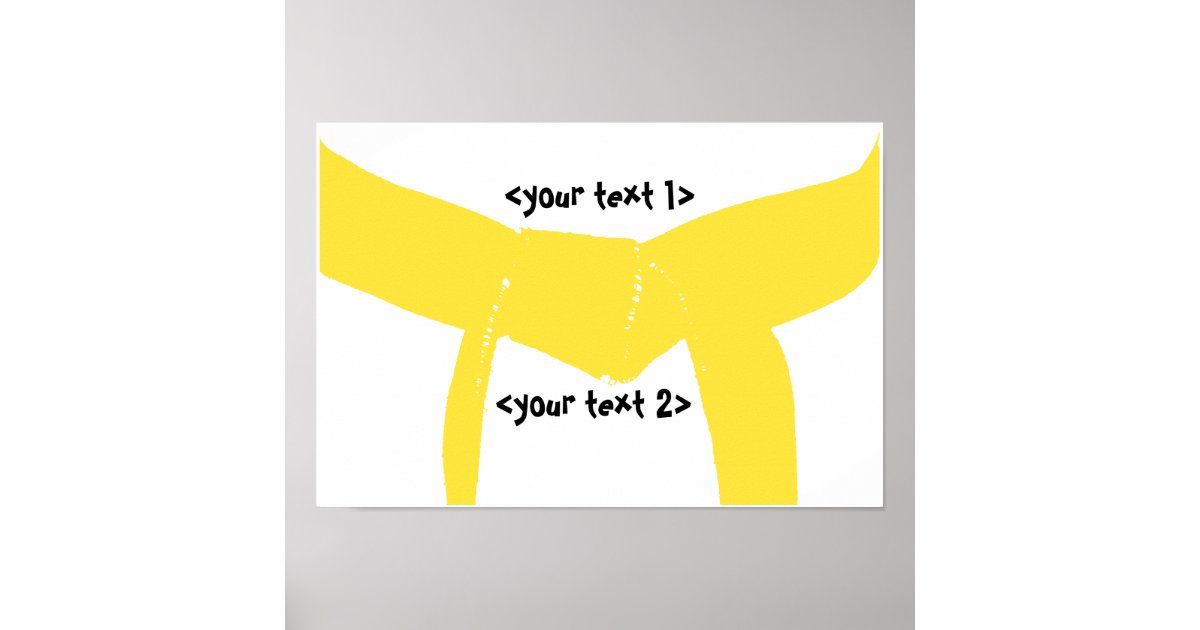Martial Arts Yellow Belt Poster | Zazzle