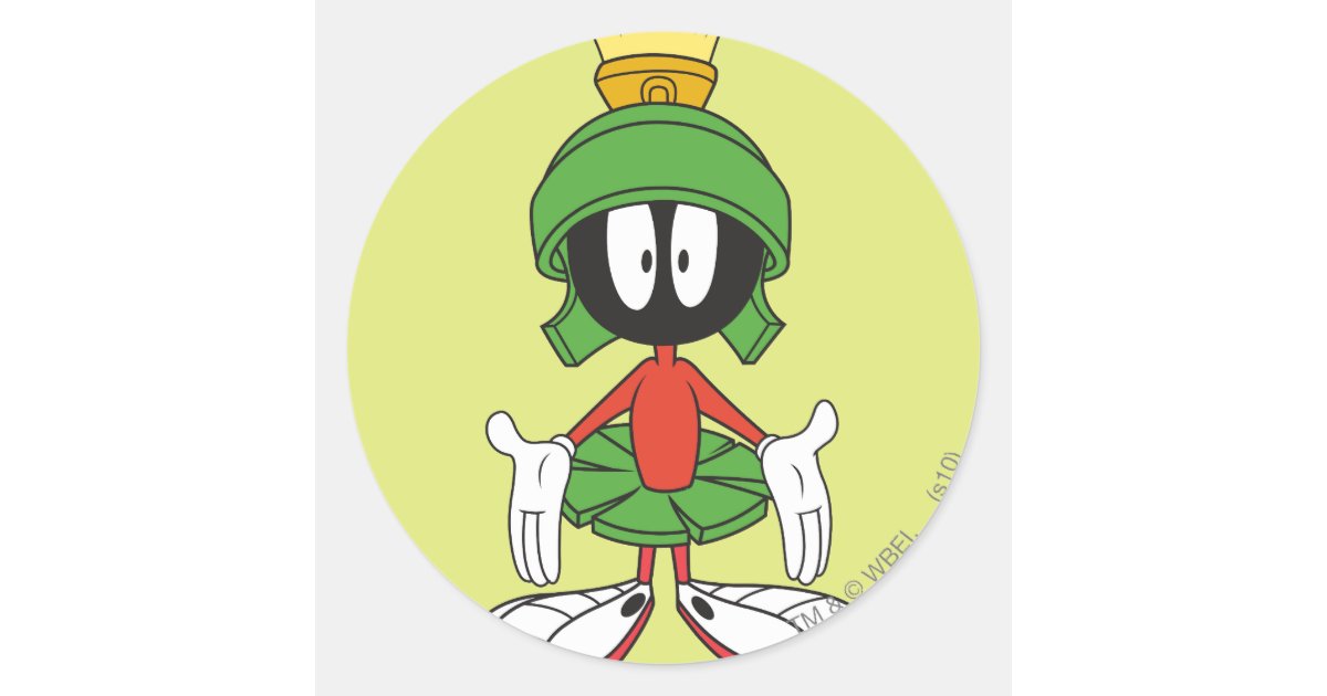 MARVIN THE MARTIAN™ Arms Open Classic Round Sticker | Zazzle
