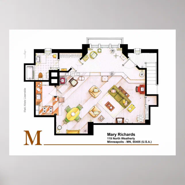 Mary Richards apt from The Mary Tyler Moore Show Poster | Zazzle
