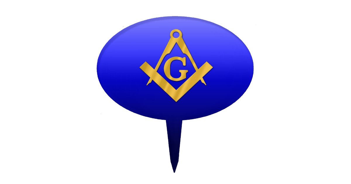 Mason Masonic with Gradient Blue Cake Topper | Zazzle