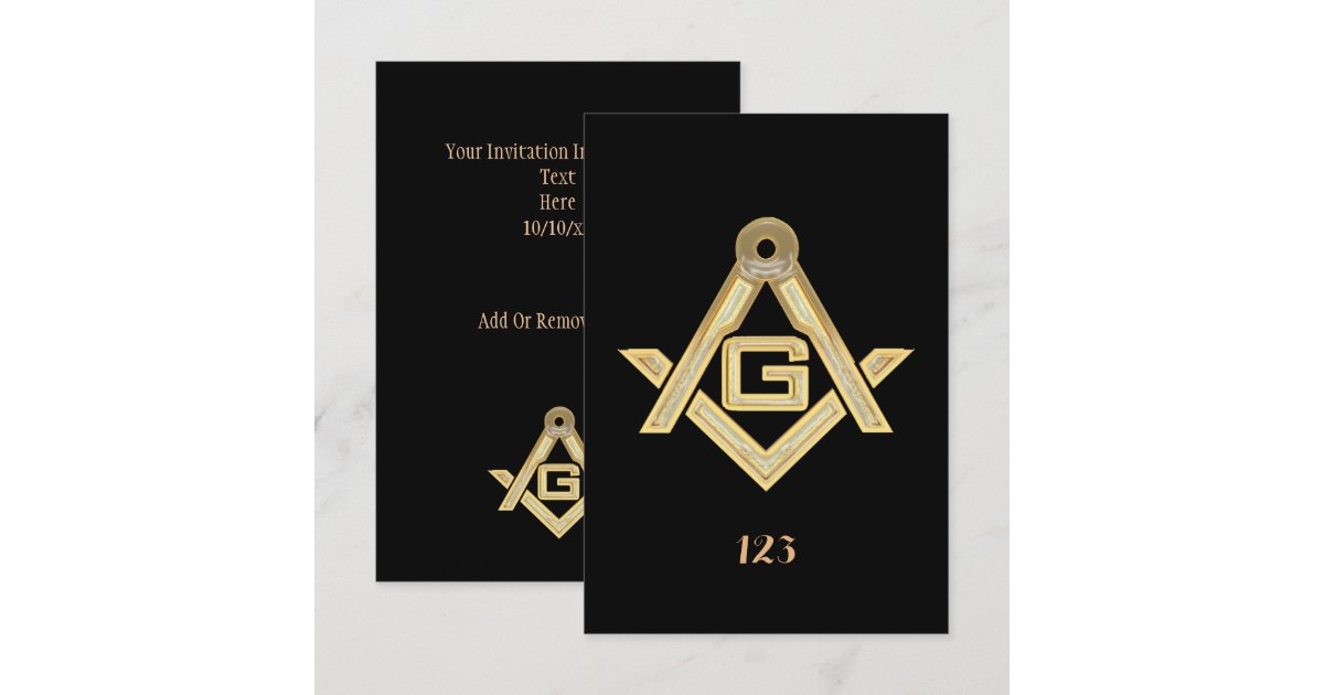 Masonic Golden Rush Invitation | Zazzle