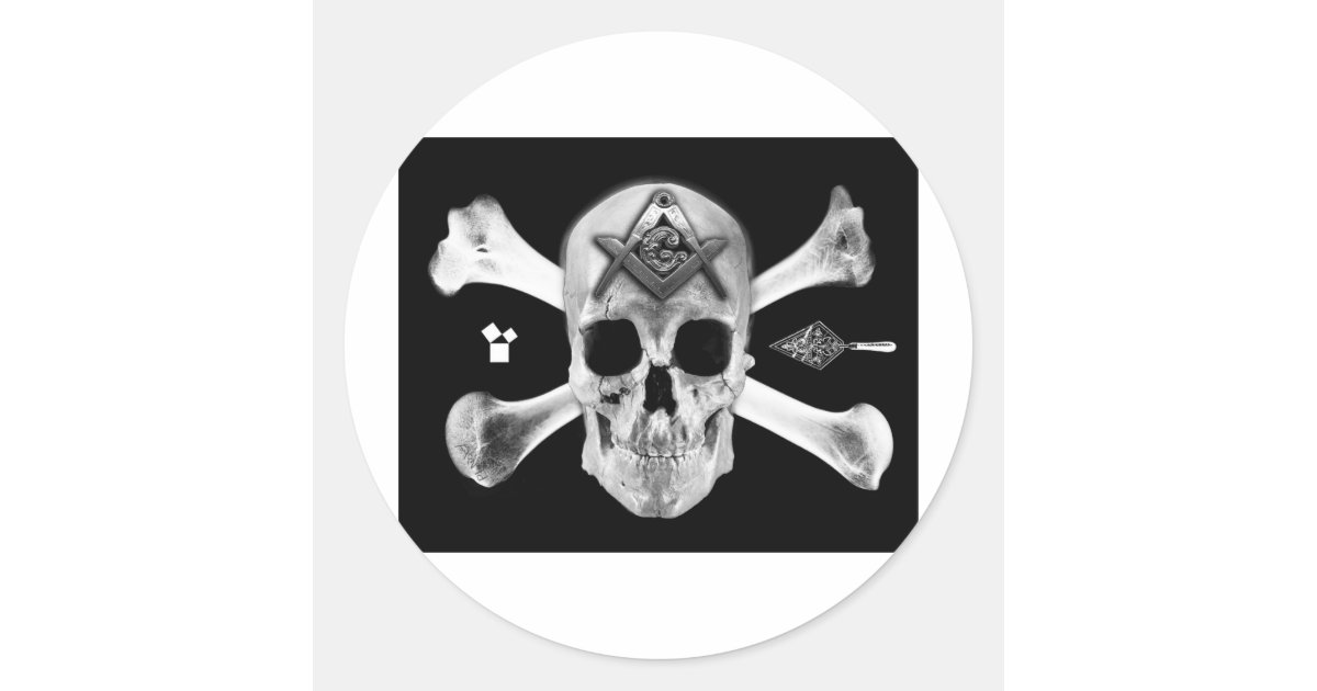 Masonic Skull & Bones, Square and Compass, Trowel, Classic Round ...