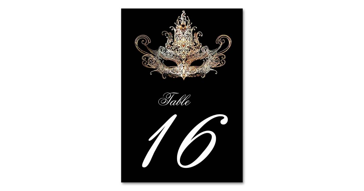 Masquerade Ball Table Number | Zazzle