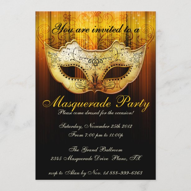Masquerade Ball Invitations | Zazzle UK