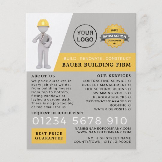 Master Builder, Building Firm, Builders Advert Flyer | Zazzle.co.uk