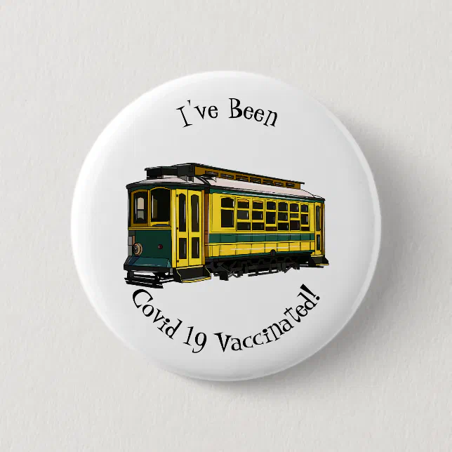 Mata trolley cartoon illustration 6 cm round badge | Zazzle