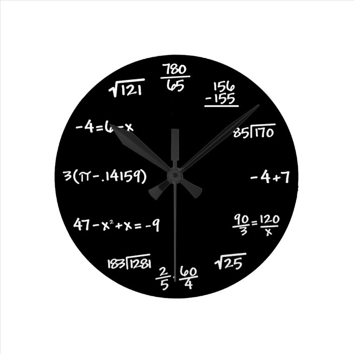 Math Chalkboard Clock - Solve the Time | Zazzle.co.uk
