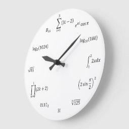 Math Equations and Notations Large Clock | Zazzle